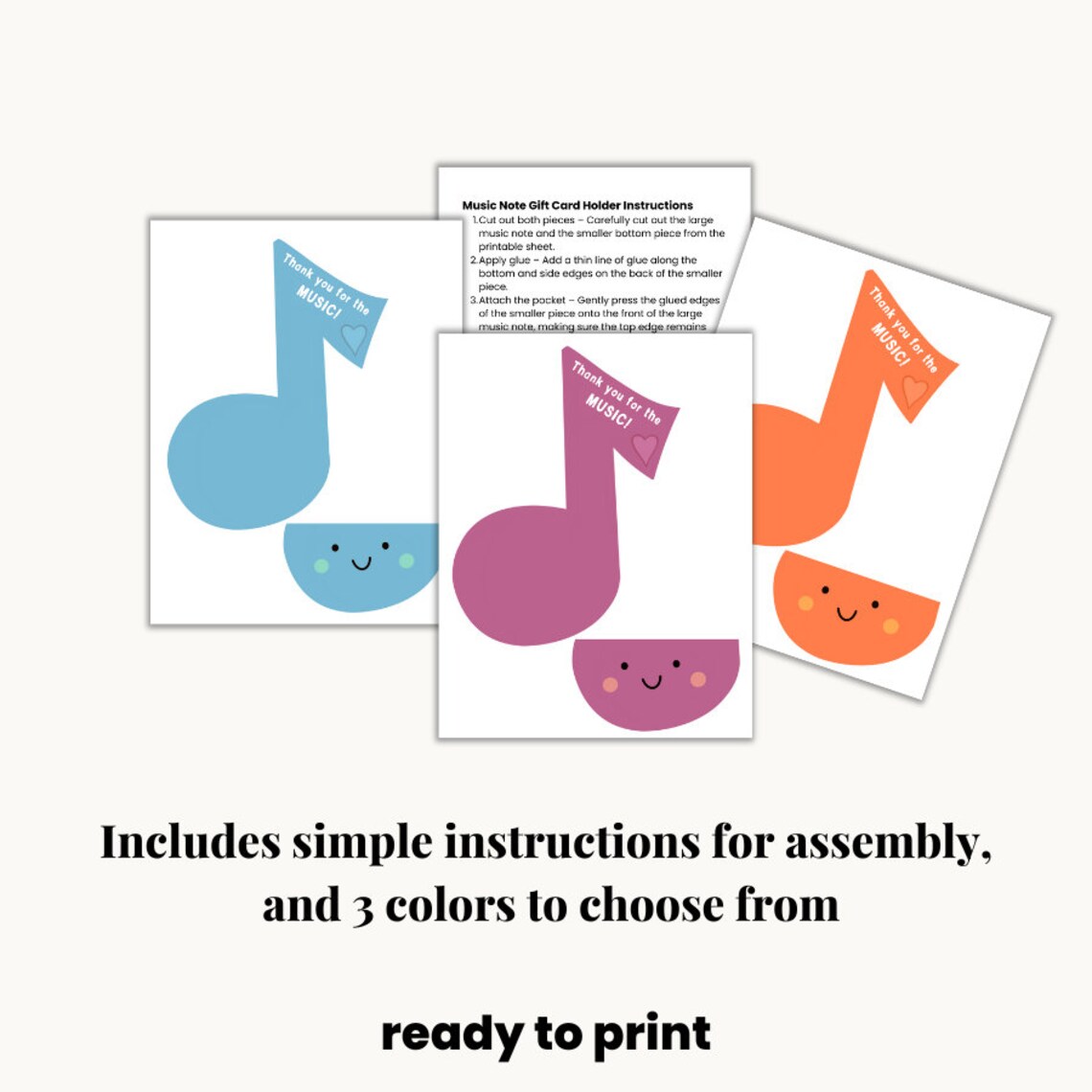 Music Note Gift Card Holder, Music Teacher Gift, Teacher Thank You Gift ...