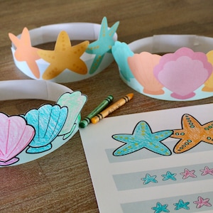 Under the Sea Printable Crowns, Seashell and Starfish Crown, Summer ...