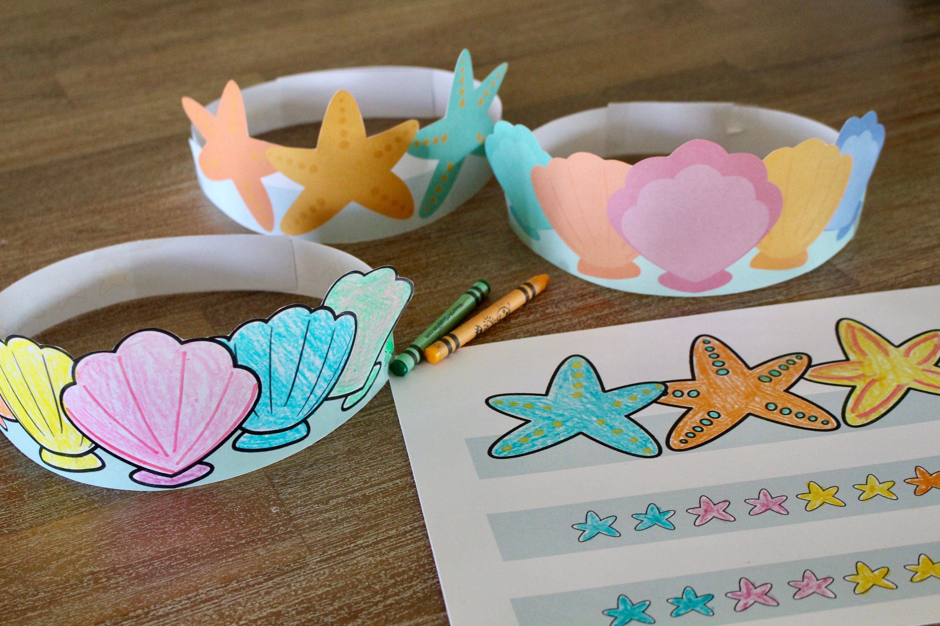 Under the Sea Printable Crowns, Seashell and Starfish Crown, Summer ...