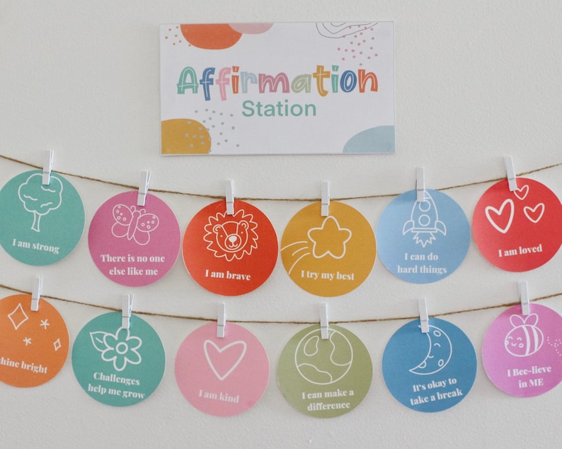 Affirmation Cards for Kids, Affirmation Station, Kindergarten ...