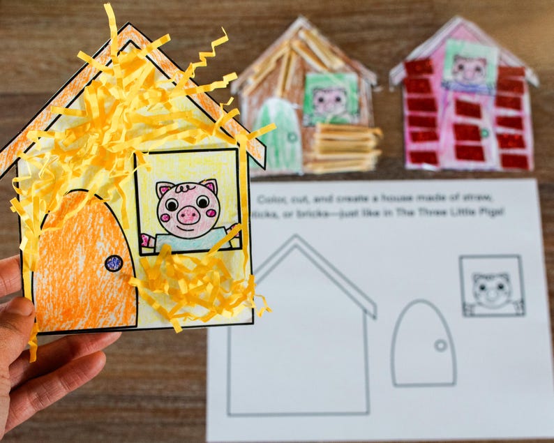 Three Little Pigs Fine Motor Activities, Fairy Tale Theme Printables ...