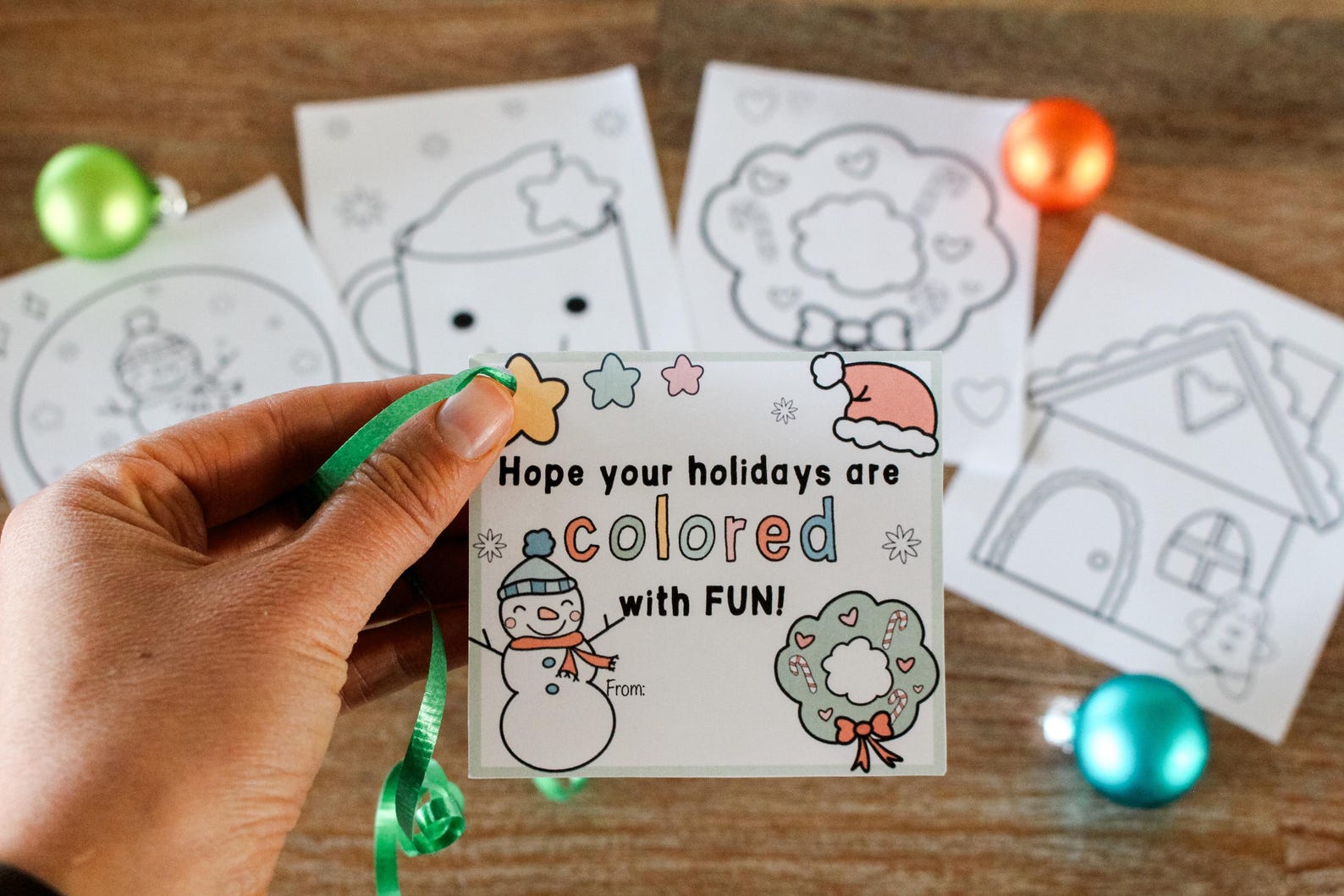 Printable Holiday Gift Tag and Mini Coloring Pages, Christmas Student ...