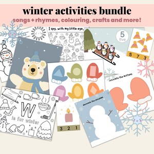 Printable Winter Activities Bundle, Winter Preschool Curriculum, Early ...