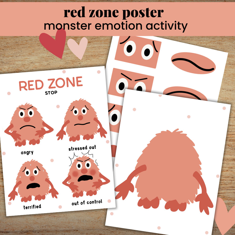 Zones of Regulation Emotion Activity Monster Emotions - Etsy Canada