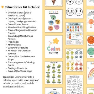 Calm Down Corner Printable Kit, Calming Corner Posters, Emotional ...