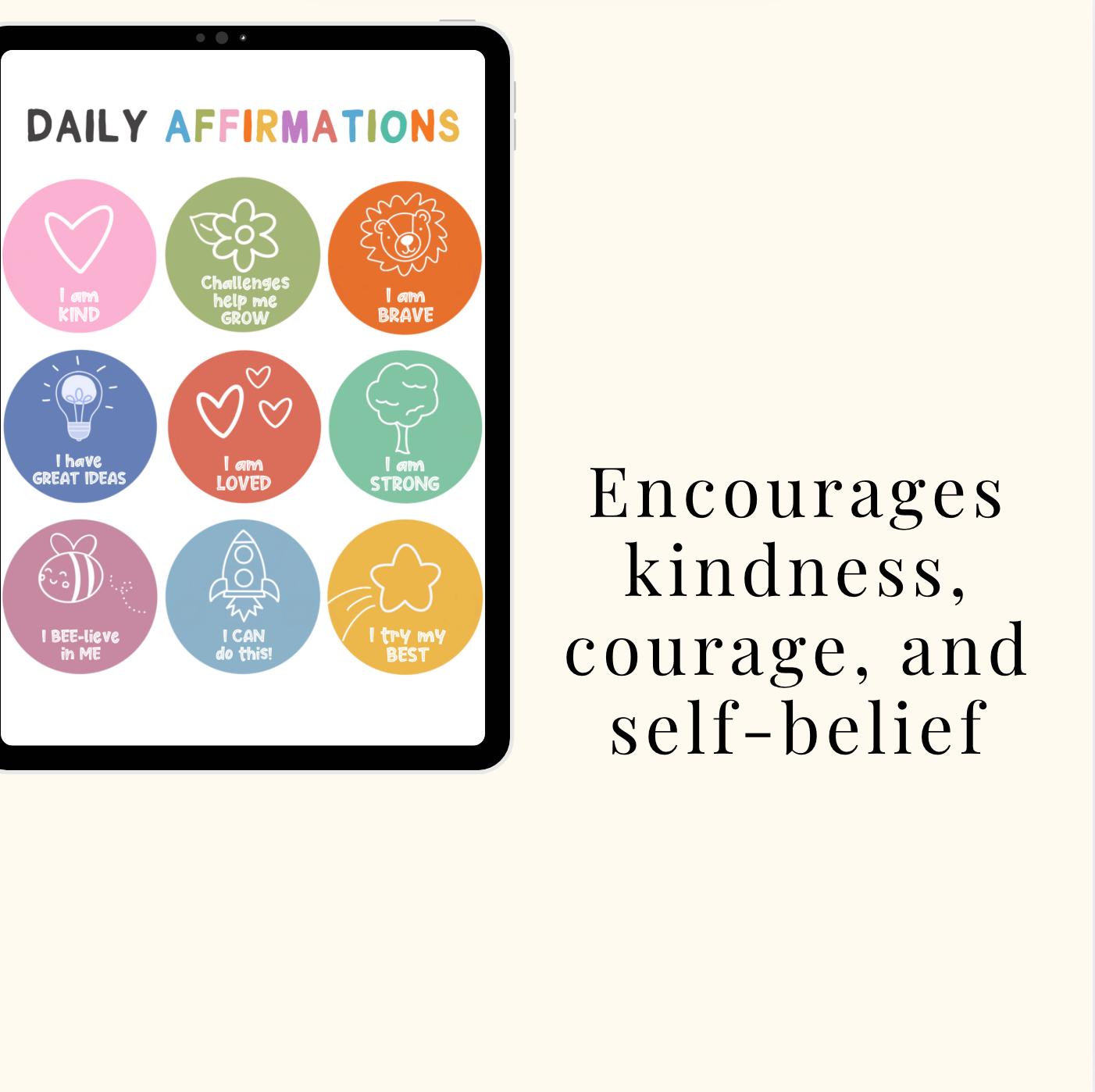 Daily Affirmations Poster for Kids, Social Emotional Learning, Self ...