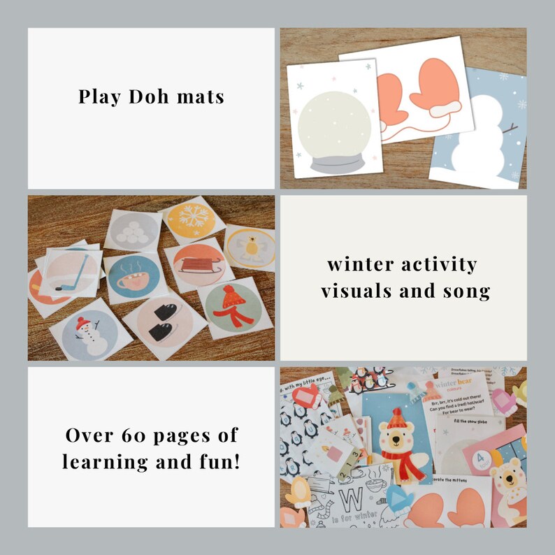 Printable Winter Activities Bundle, Winter Preschool Curriculum, Early ...