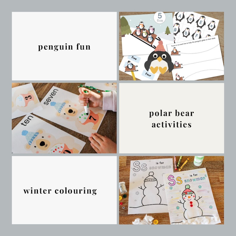 Printable Winter Activities Bundle, Winter Preschool Curriculum, Early ...