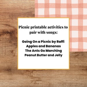 Going on a Picnic Circle Time Pack, Picnic Preschool Printables, Food ...