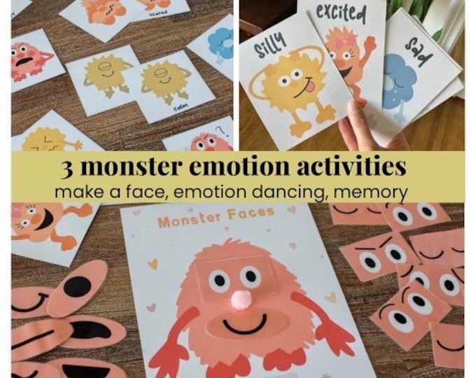 Emotion Face Flashcards, Emotion Preschool Printables, Social Emotional ...