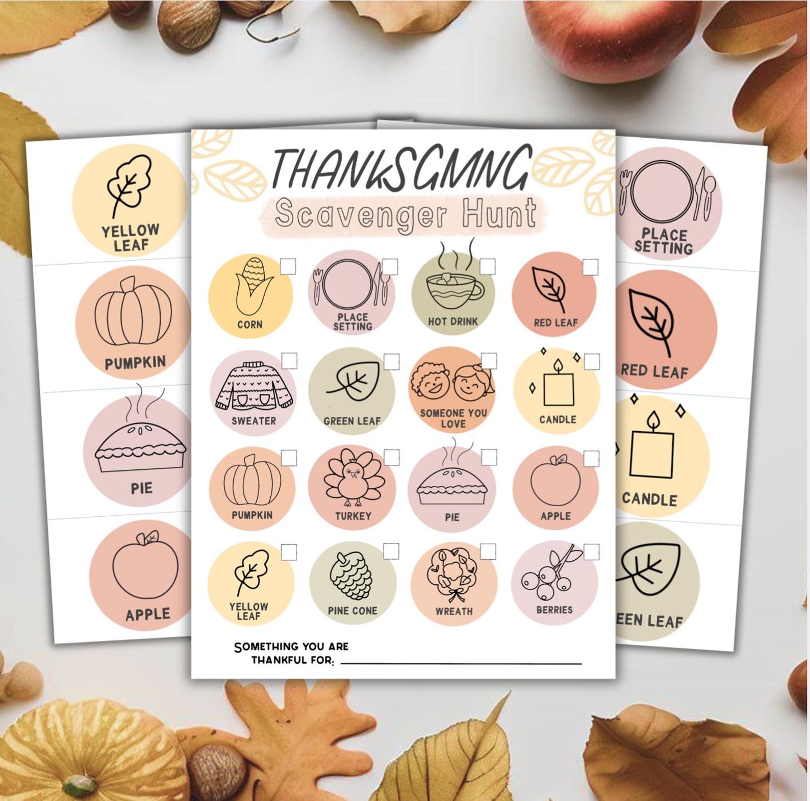 Thanksgiving Scavenger Hunt, Thanksgiving Activity for Kids, Fall ...