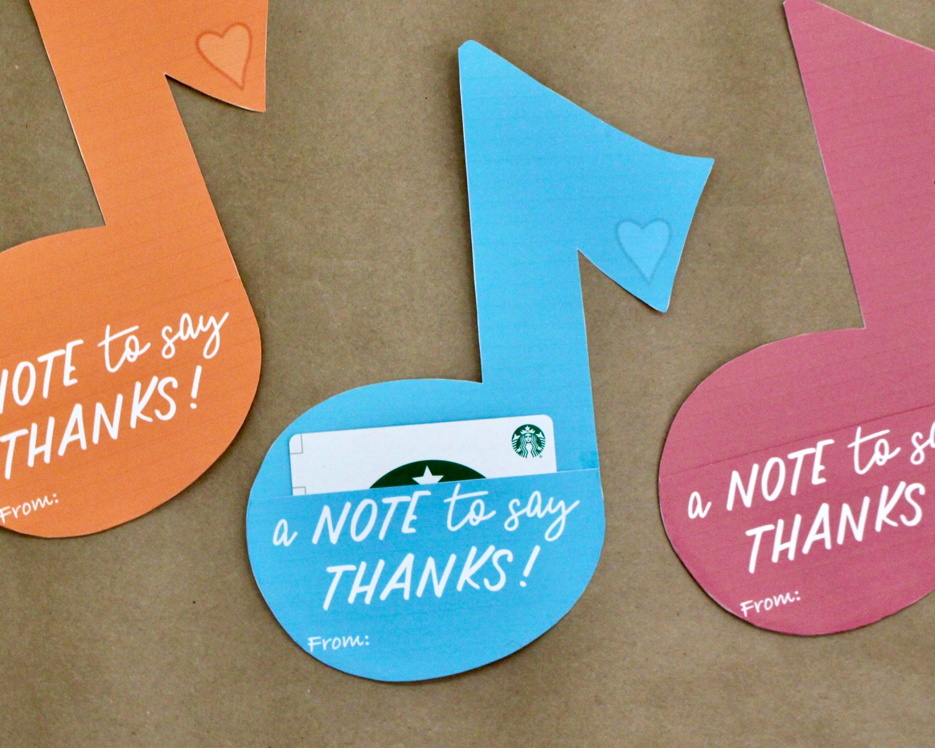 Music Teacher Thank You Card, Music Note Gift Card Holder, Piano ...