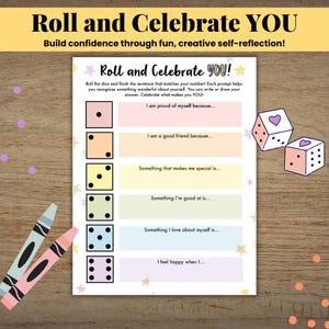 Roll and Celebrate You, Self- Esteem Worksheet for Kids, Social ...