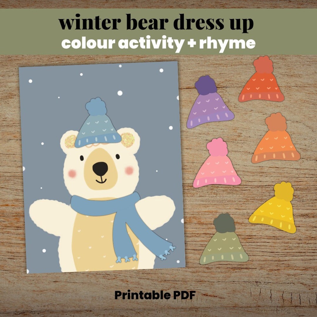 Polar Bear Colour Activity, Colour Learning, Winter Preschool Printable ...