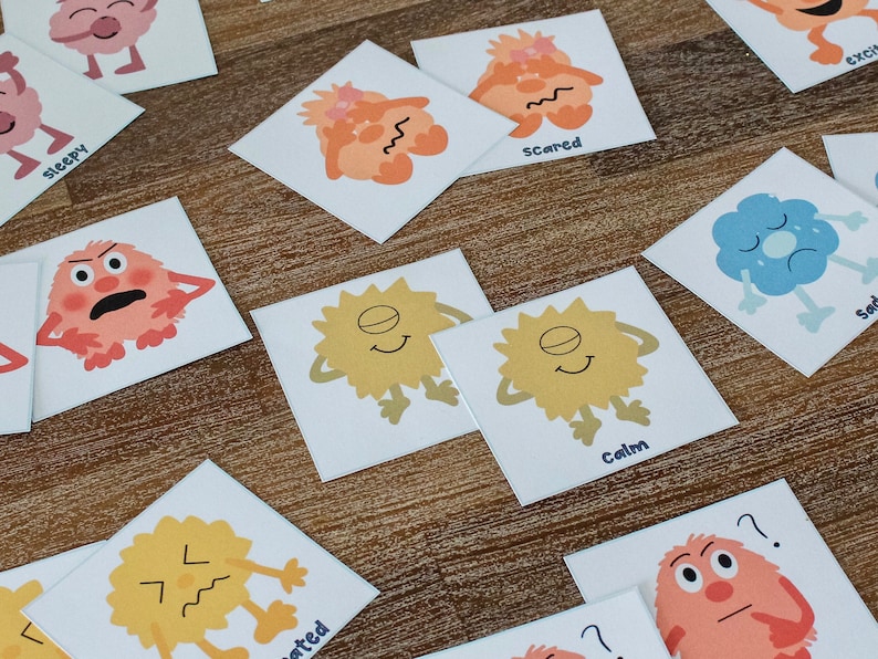 Monster Emotion Memory Game, Emotion Activities for Preschoolers and ...