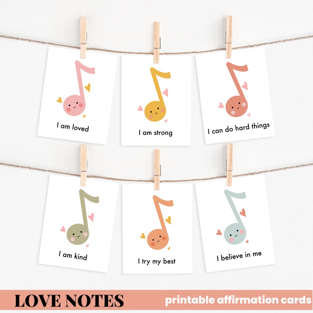 Love Notes, Affirmation Cards for Kids, Kids Affirmations Printable ...