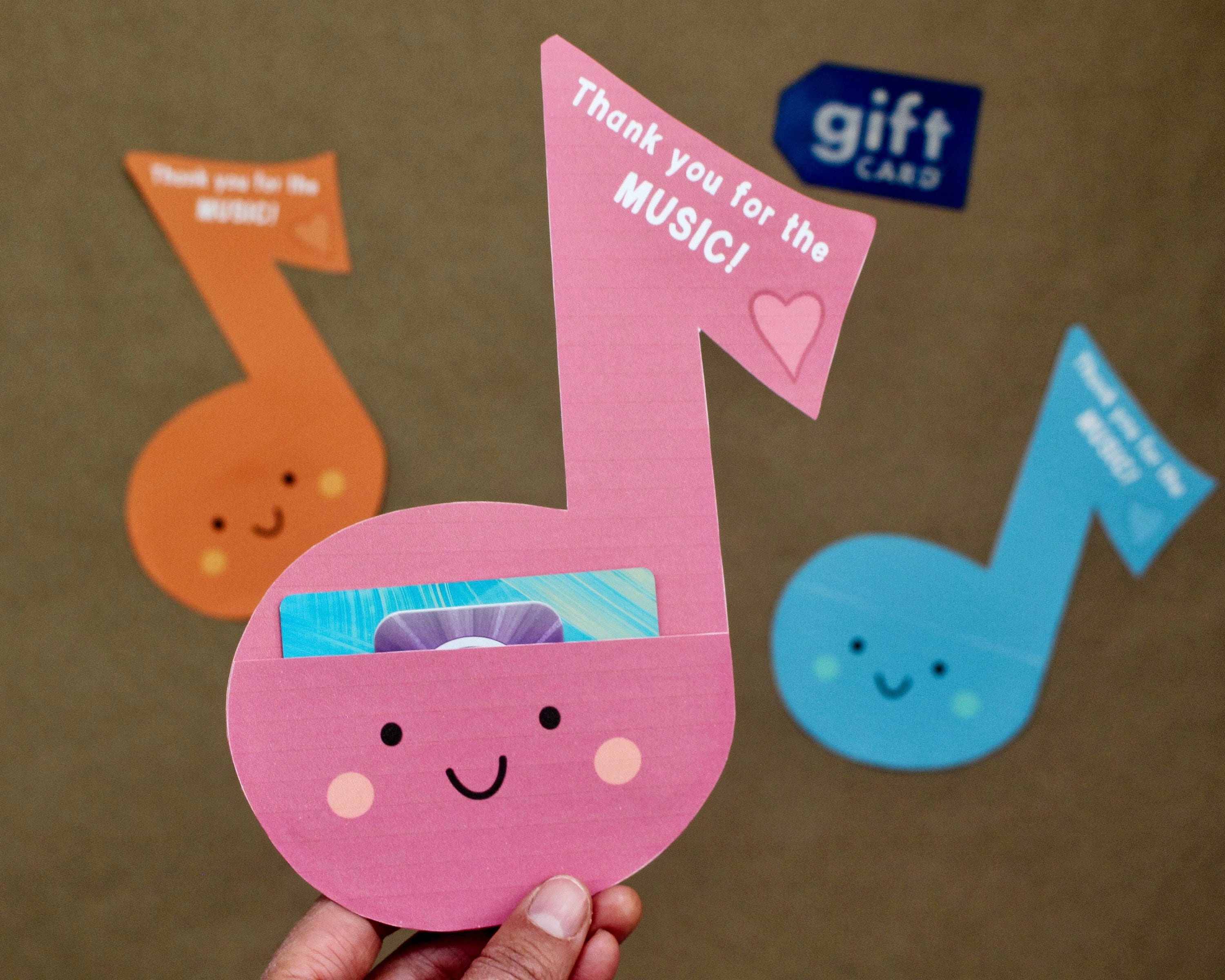 Music Note Gift Card Holder, Music Teacher Gift, Teacher Thank You Gift ...