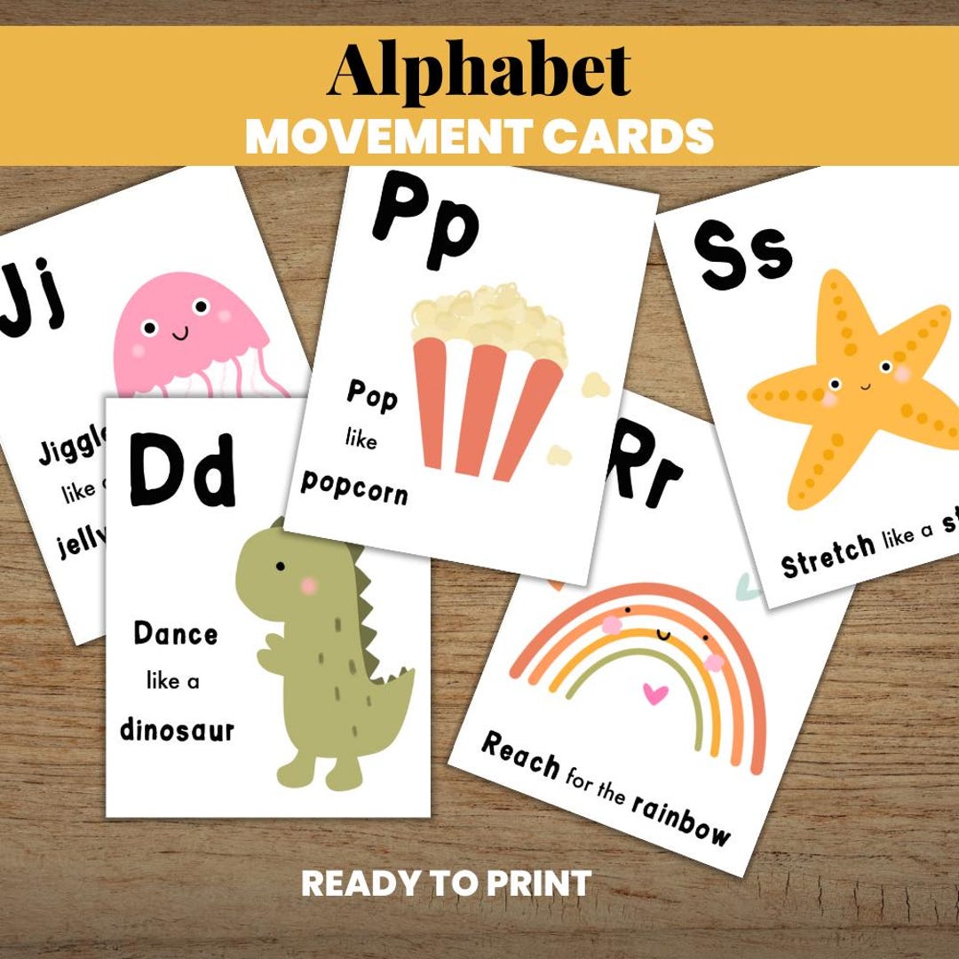 Alphabet Flashcards, ABC Movement Cards, Alphabet Letters of the Week ...