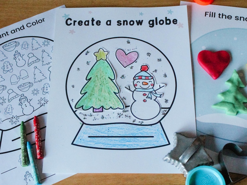 Snow Globe Craft and Activities, Winter Printables, Preschool ...