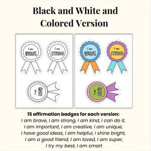 Affirmation Prize Ribbon Badges, Social Emotional Learning, Kids ...