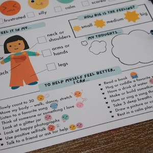 Feelings Check-in Printable for Kids, Self Regulation, Emotional ...
