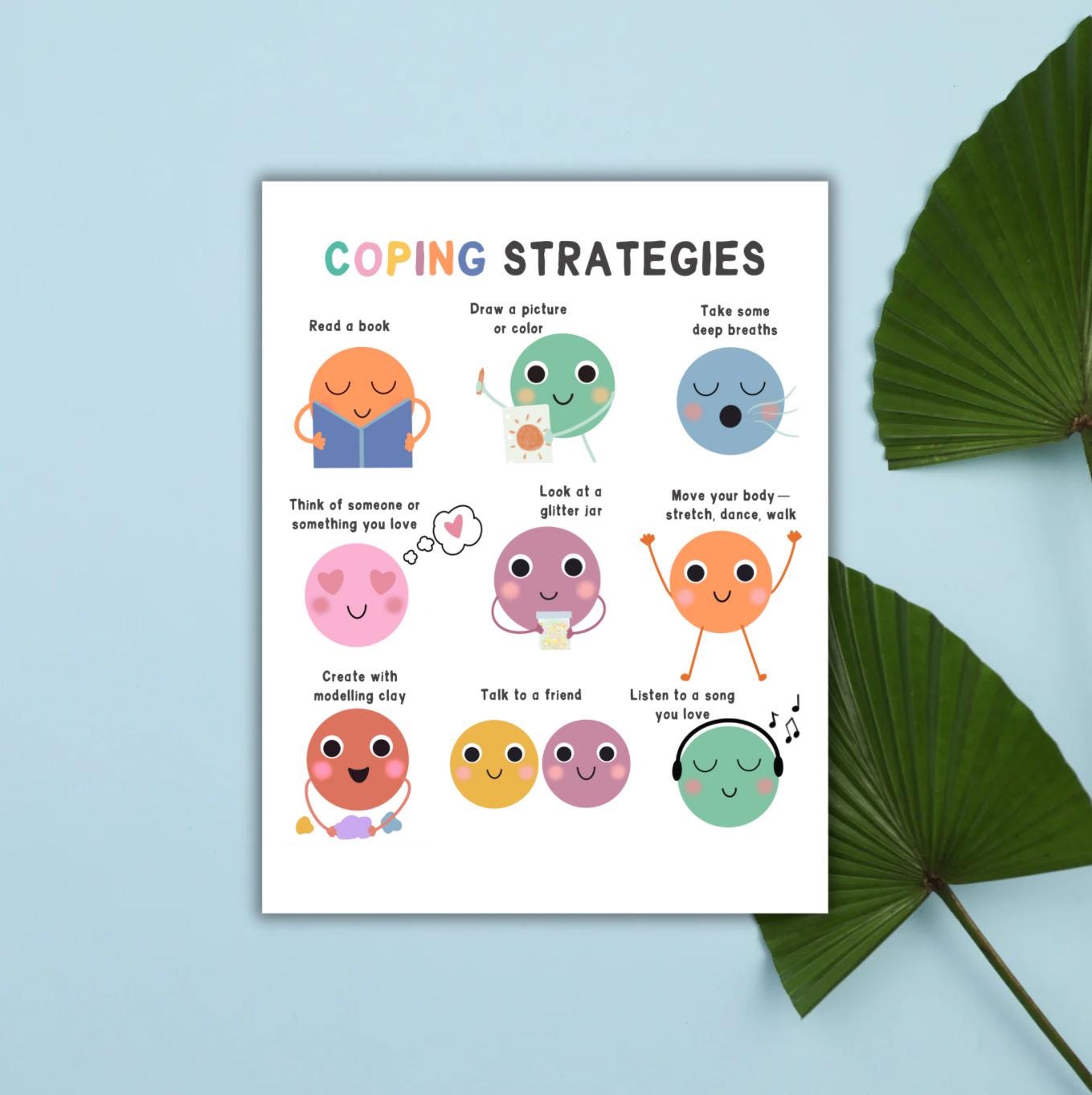 Coping Strategies Poster, Social Emotional Learning Printable for Kids ...