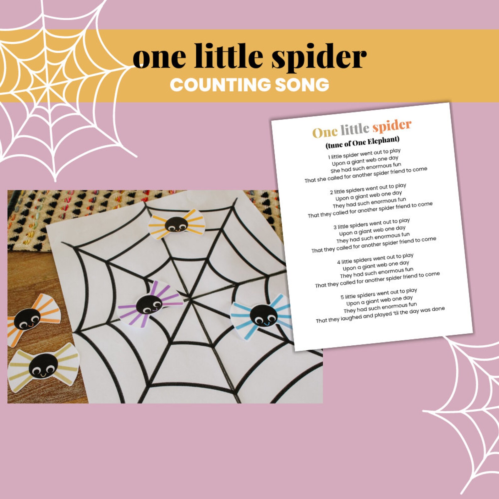 Spider Circle Time Songs and Activities, Halloween Preschool Printables ...