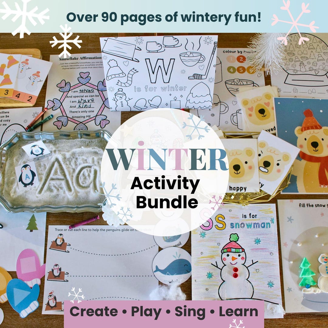 Winter Activity Bundle, Preschool Curriculum, Snow Crafts and ...