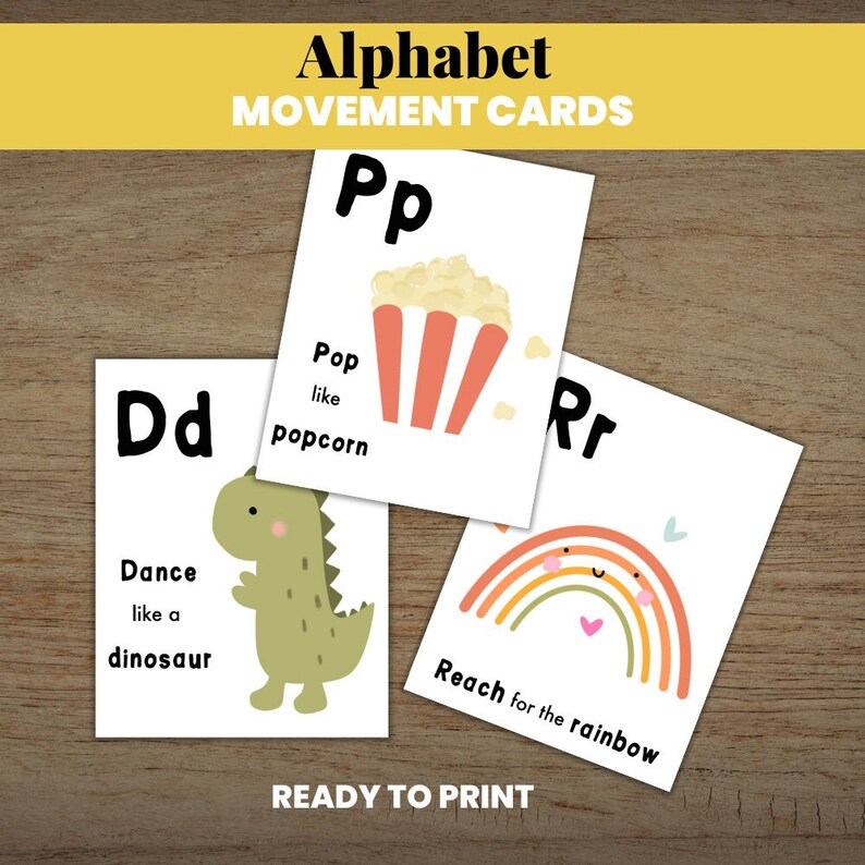 Alphabet Flashcards, ABC Movement Cards, Alphabet Letters of the Week ...