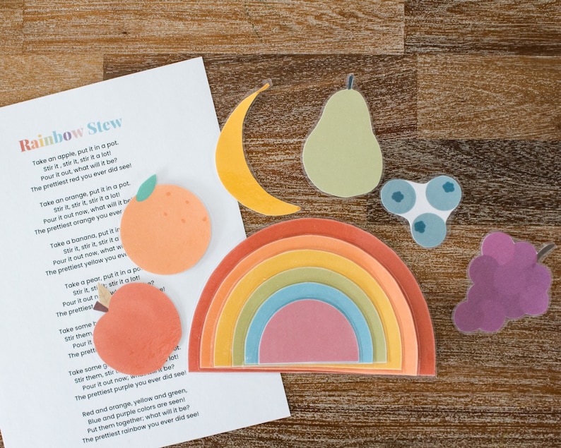 Rainbow Stew Song Activity Rainbow Preschool Printables - Etsy