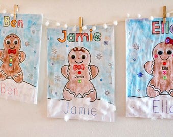 Editable Gingerbread Man Name Colouring Craft, Personalized Christmas ...