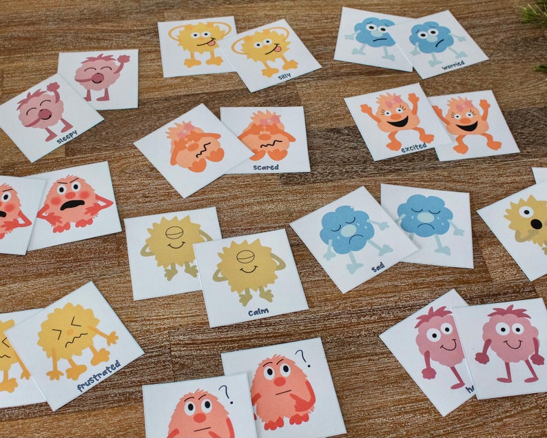 Monster Emotion Memory Game, Emotion Activities for Preschoolers and ...