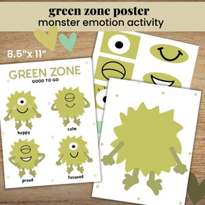 Zones of Self -regulation Regulation Activity, Monster Emotions ...