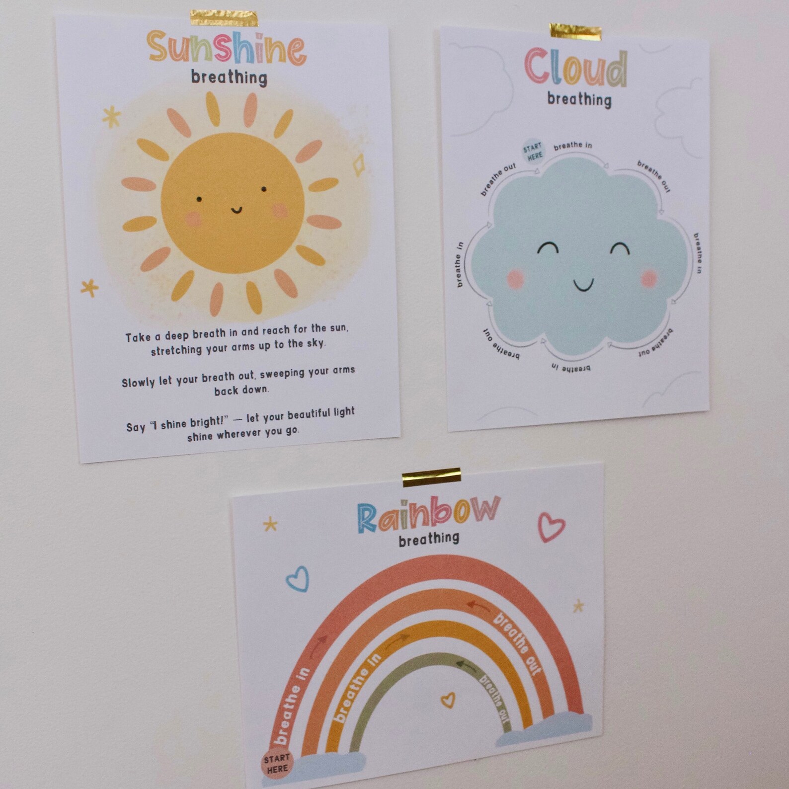 Weather Breathing Printables Rainbow Breathing Calming - Etsy