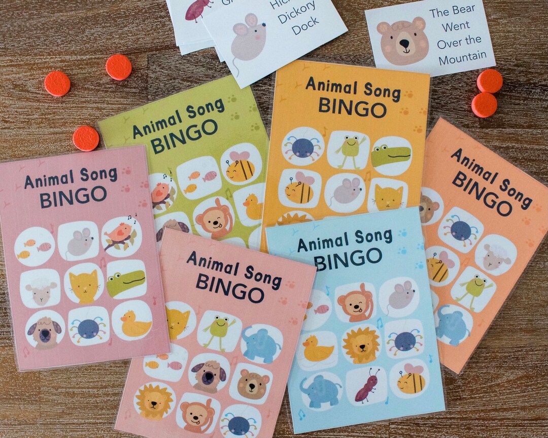 Animal Song Printable Bingo Cards, Bingo Printable, Preschool ...