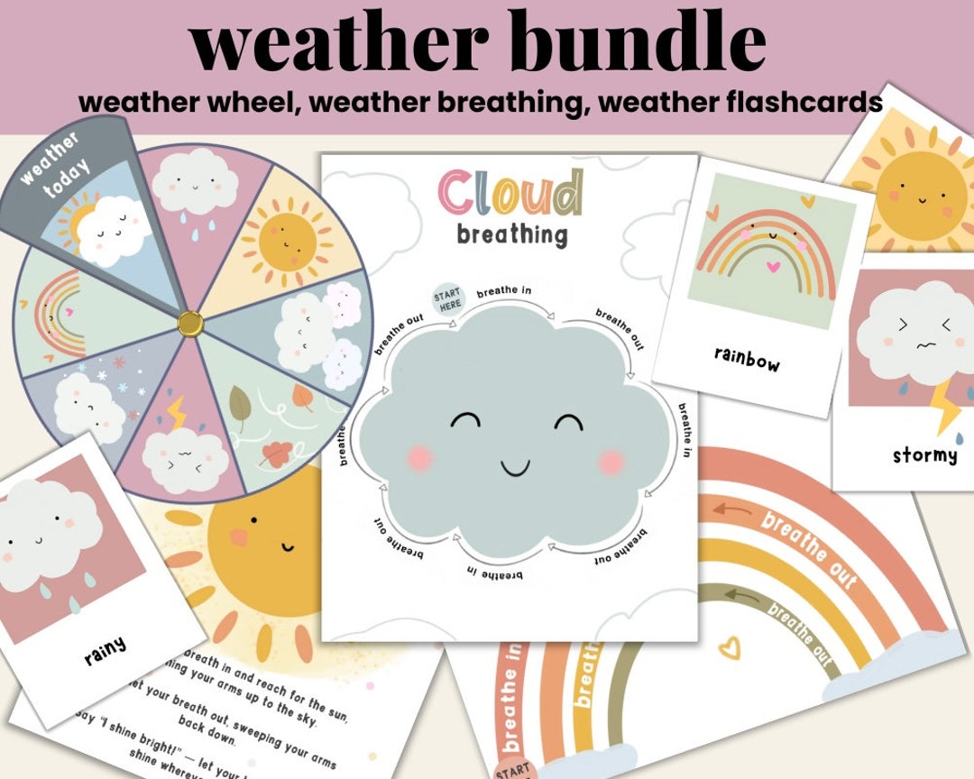 Weather Bundle Weather Preschool Printables Rainbow - Etsy