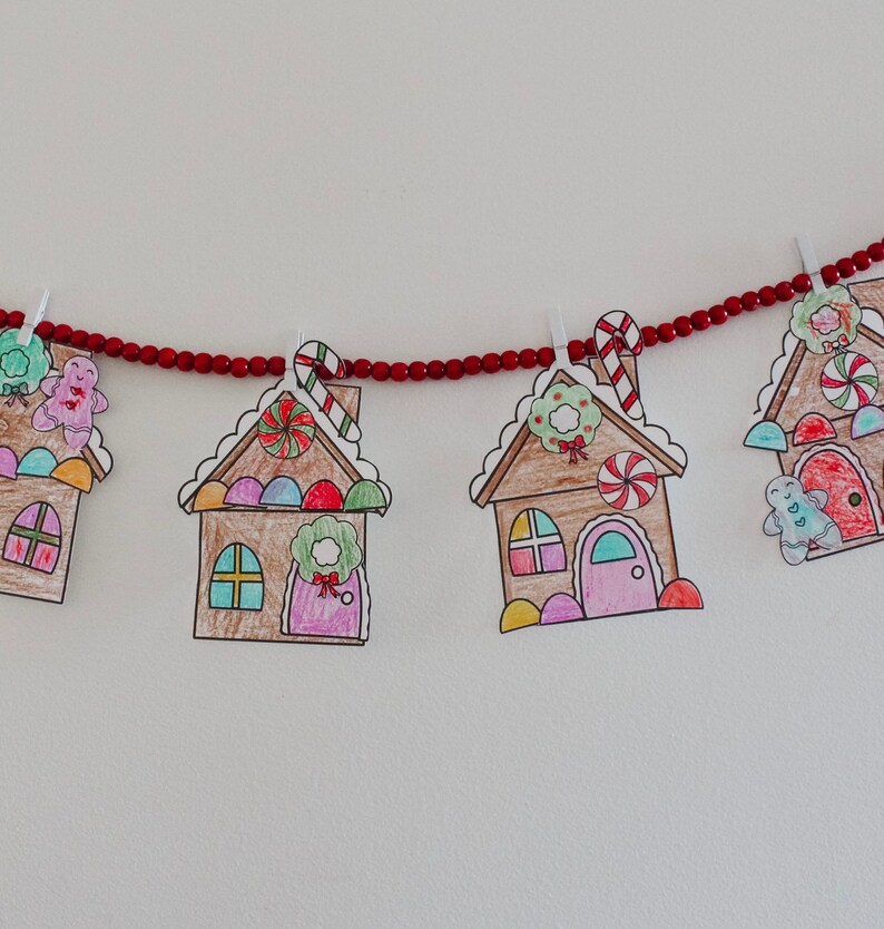 Christmas Gingerbread House Craft for Kids, Holiday Printable Activity ...