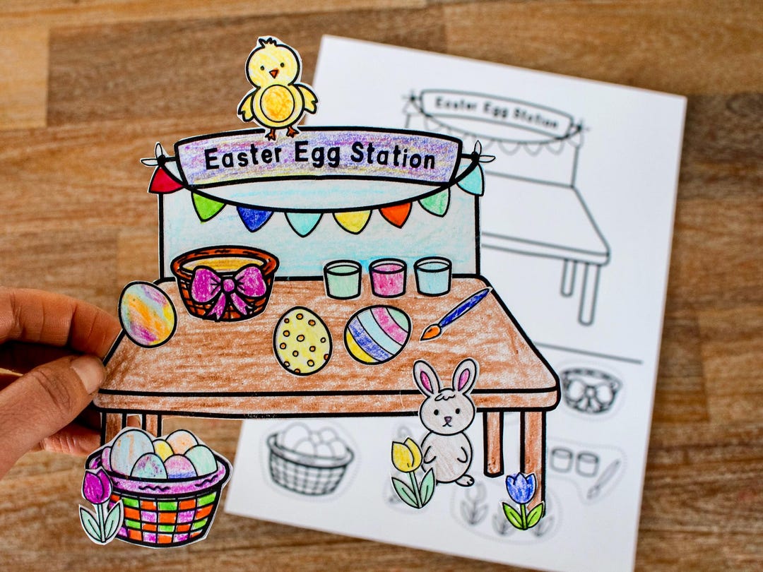 Easter Egg Station Spring Cut and Paste Craft, Fine Motor Printable ...