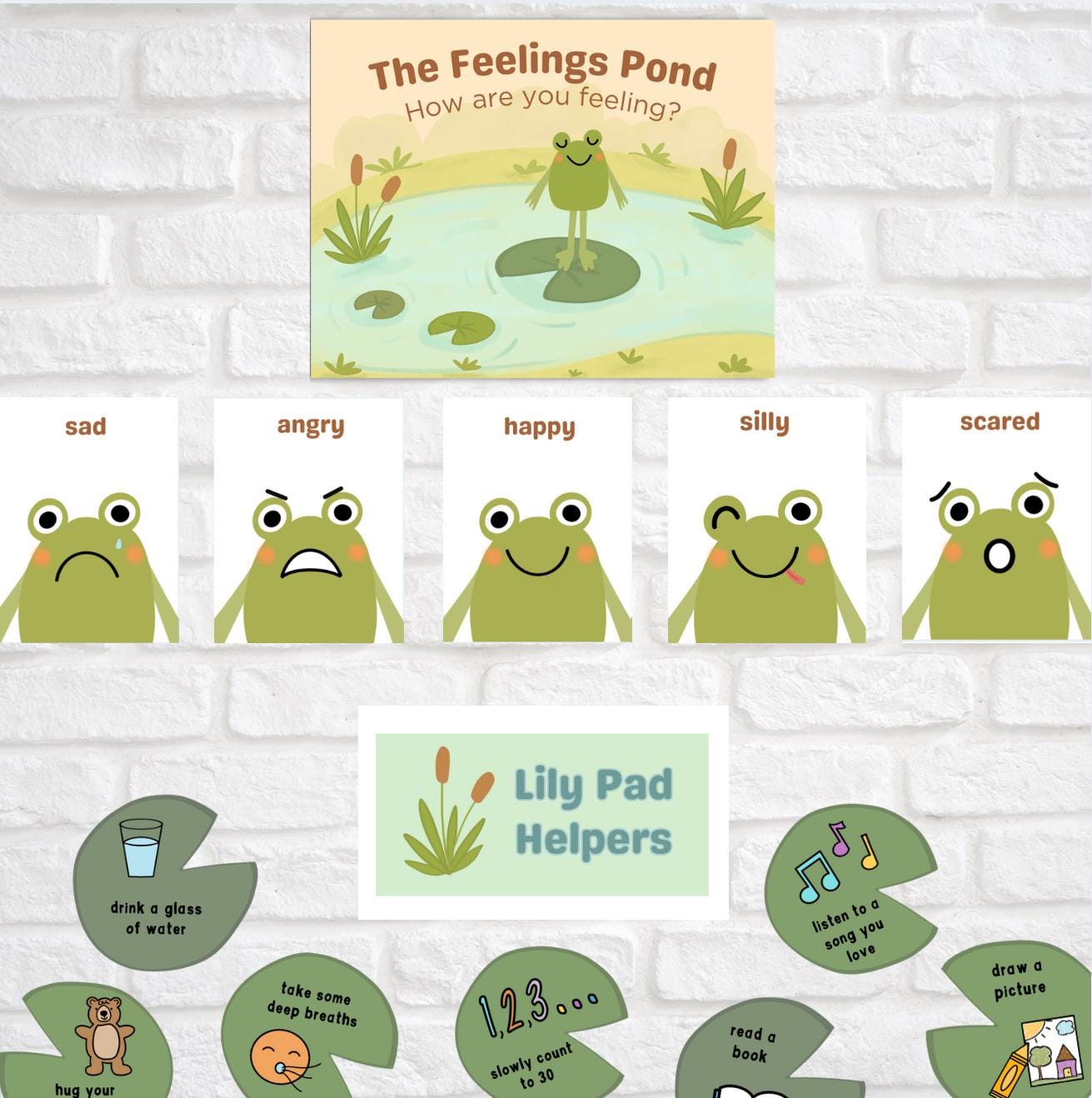Feelings Pond: Frog Emotion & Coping Cards - Classroom Calm Corner - Etsy