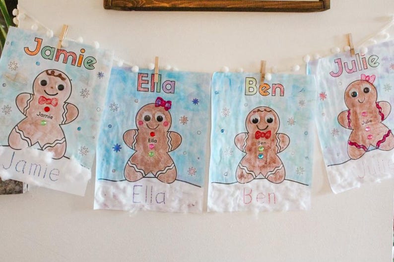 Editable Gingerbread Man Name Colouring Craft, Personalized Christmas ...