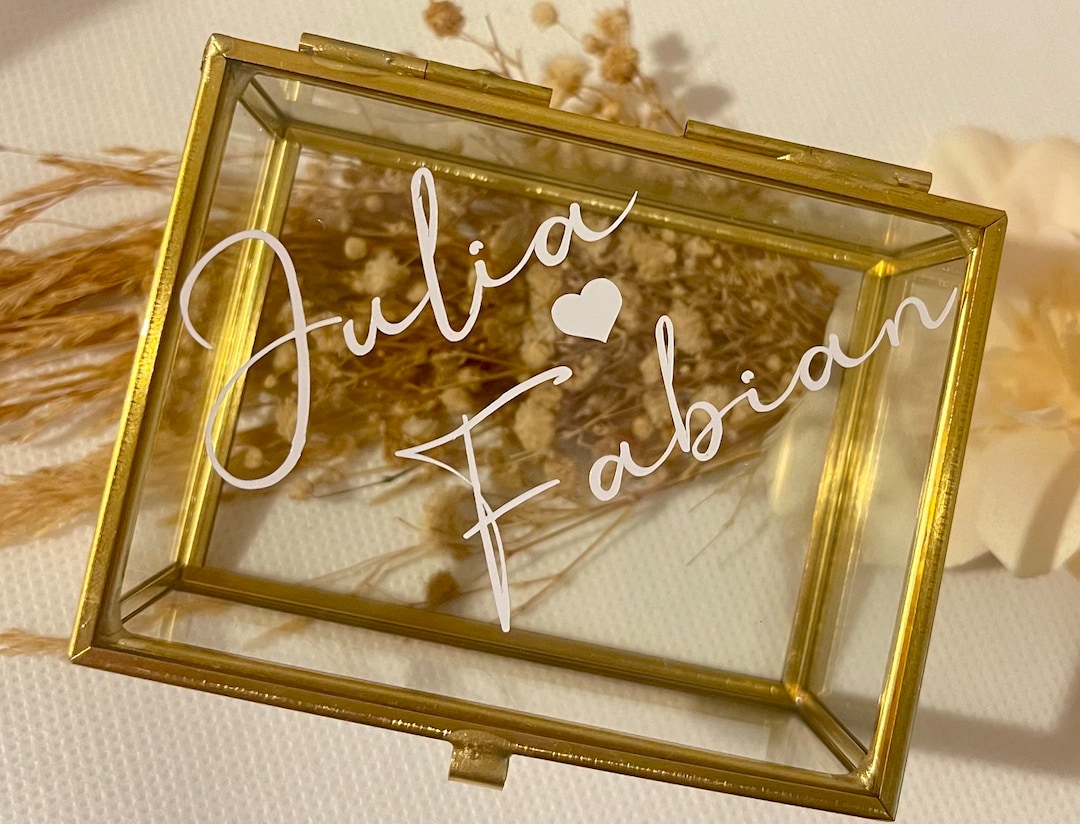 Ring Box Gold Ring Box Made of Glass Square Personalized for the ...