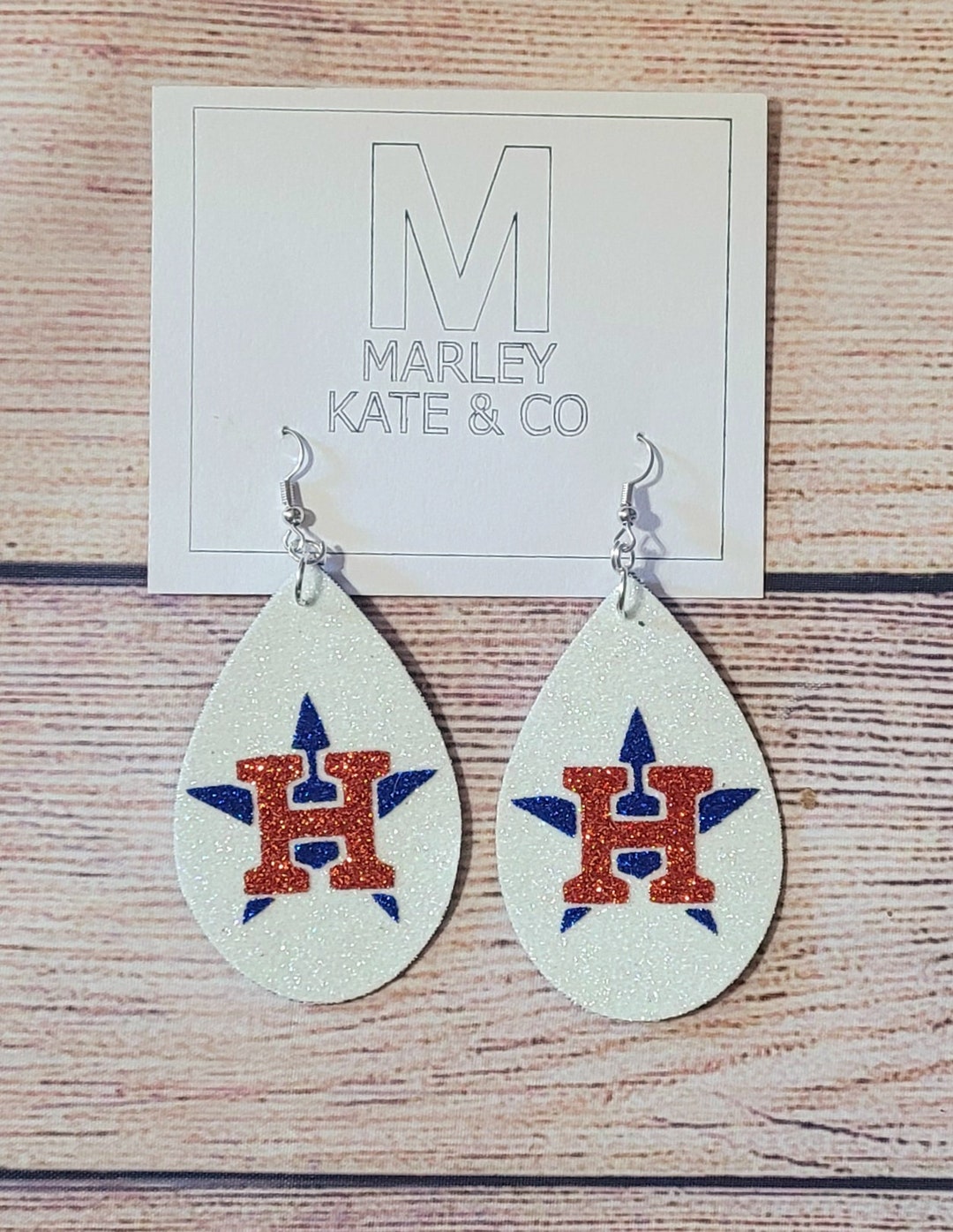 Houston Astros Baseball Team Game Day Faux Leather Earrings - Etsy