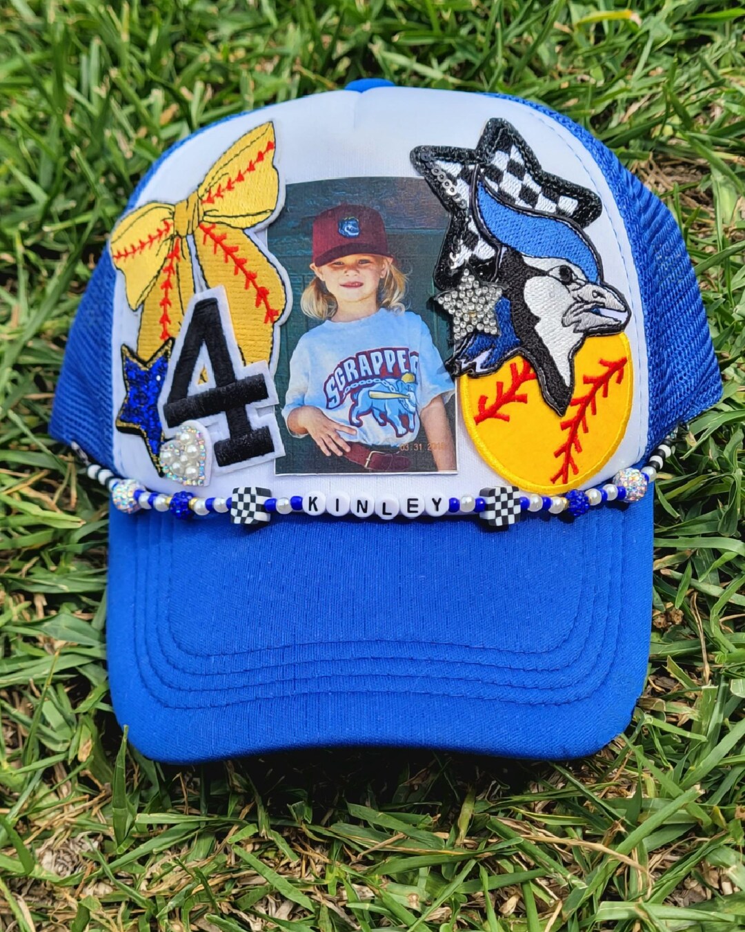 Photo Trucker Hat, Custom Made Patch With Your Photo Choice, Game Day ...