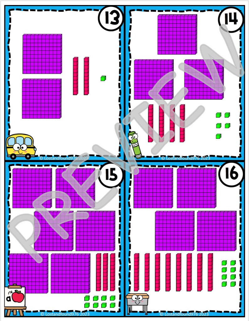 Scoot Base Ten Blocks counting to 1000 - Etsy