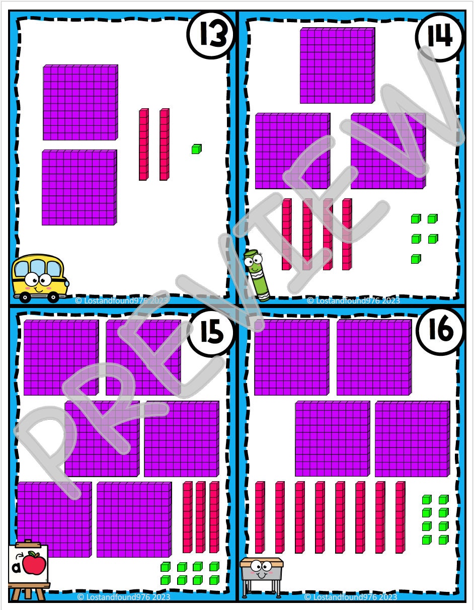 Scoot Base Ten Blocks (counting to 1000) - Etsy