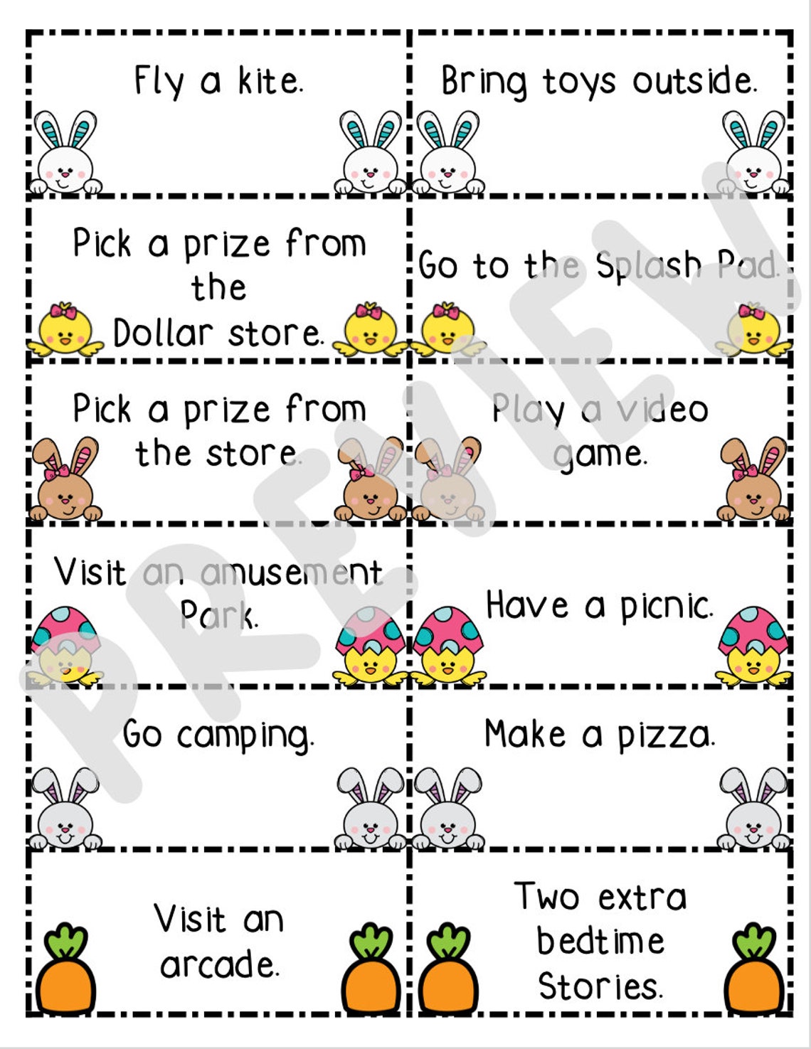 Easter Egg Fillers Printable - Etsy