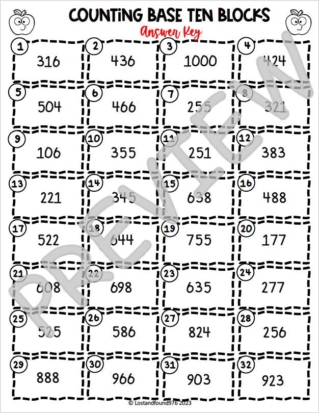 Scoot Base Ten Blocks (counting to 1000) - Etsy