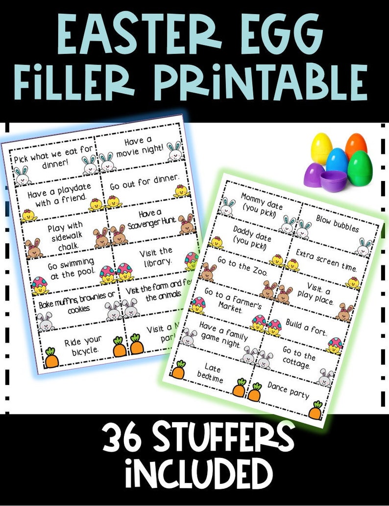 Easter Egg Fillers Printable - Etsy