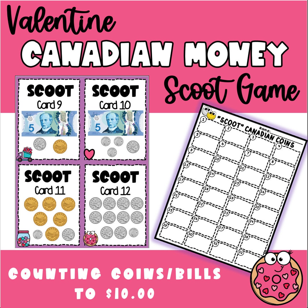 Valentine Scoot Canadian Money Math Game - Etsy