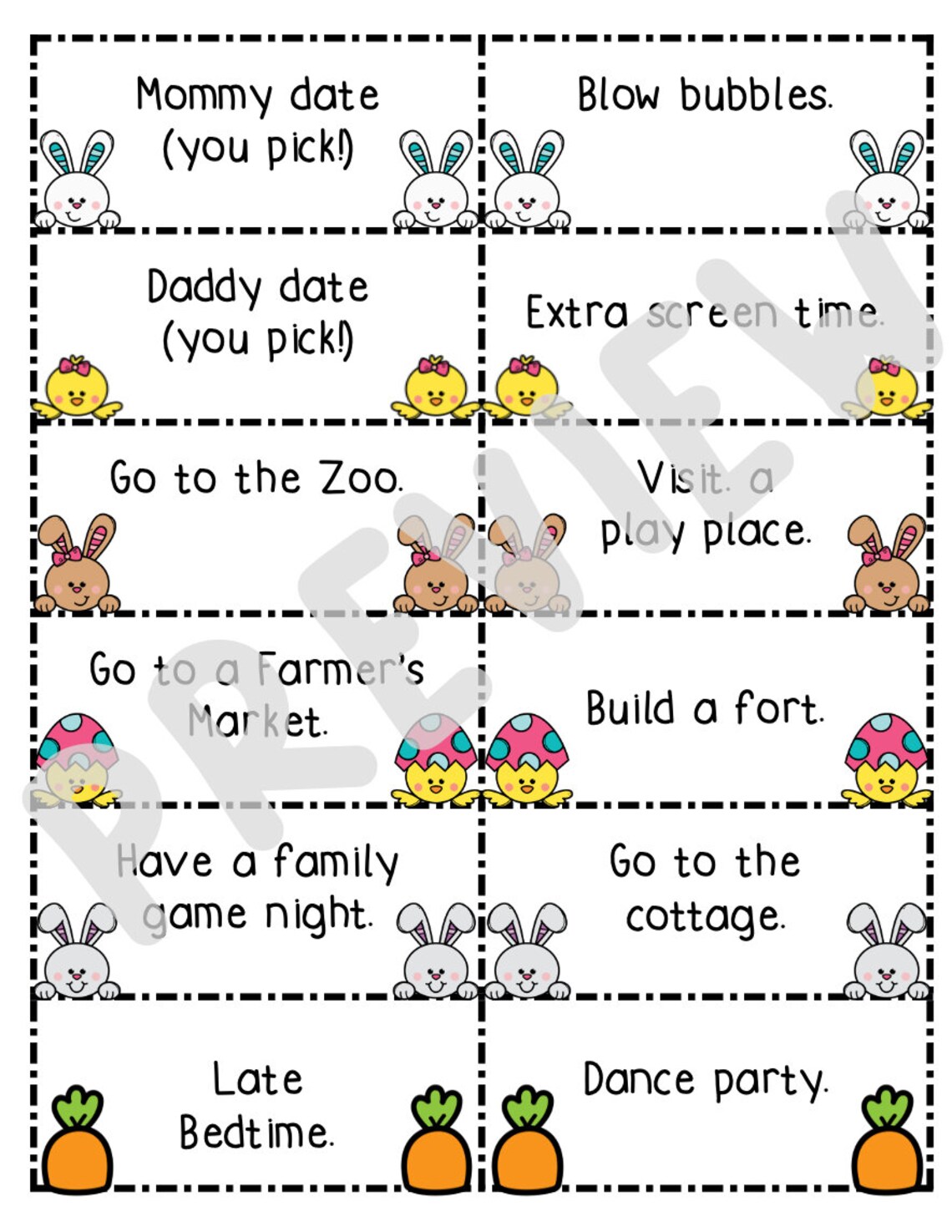 Easter Egg Fillers Printable - Etsy